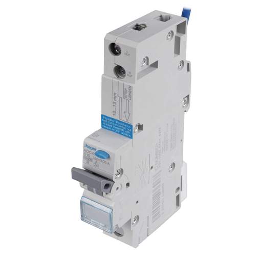 Hager 10A Single Pole 1 Module C Curve 10kA 30mA Type A RCBO (ADC410U) | CEF