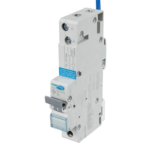 Hager 25A Single Pole 1 Module C Curve 10kA 30mA Type A RCBO (ADC425U) | CEF