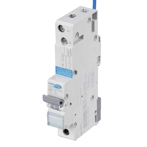 Hager 40A Single Pole 1 Module C Curve 6kA 30mA Type A RCBO (ADC440G) | CEF
