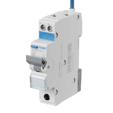 Hager 25A 1P+N 1 Module Bidirectional C Curve 6kA 30mA Type A RCBO (ADC925R) | CEF
