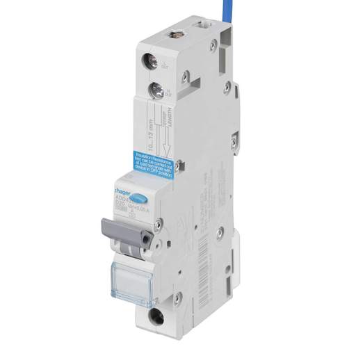 Hager 20A Single Pole 1 Module D Curve 10kA 30mA Type A RCBO (ADD420U) | CEF