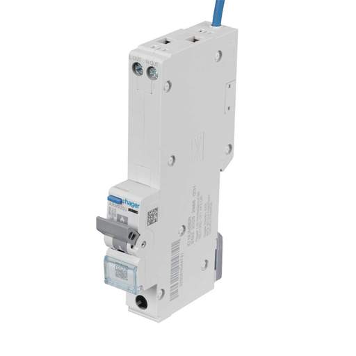 Hager 25A 1P+N 1 Module B Curve 6kA MCB with Type A AFDD (ARM925U) | CEF
