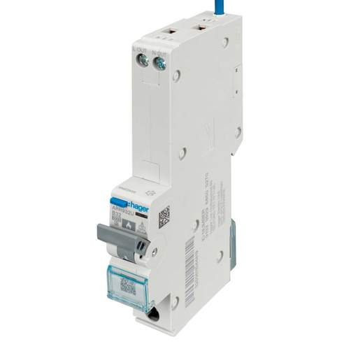 Hager 32A 1P+N 1 Module B Curve 6kA 30mA Type A AFDD Combined RCBO (ARR932U) | CEF