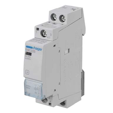 Hager 25A 1 Module Contactor 2 NO Contacts (ESC225) | CEF