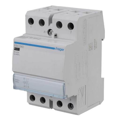 Hager 40A 3 Module Contactor 2 NO Contacts (ESC240) | CEF