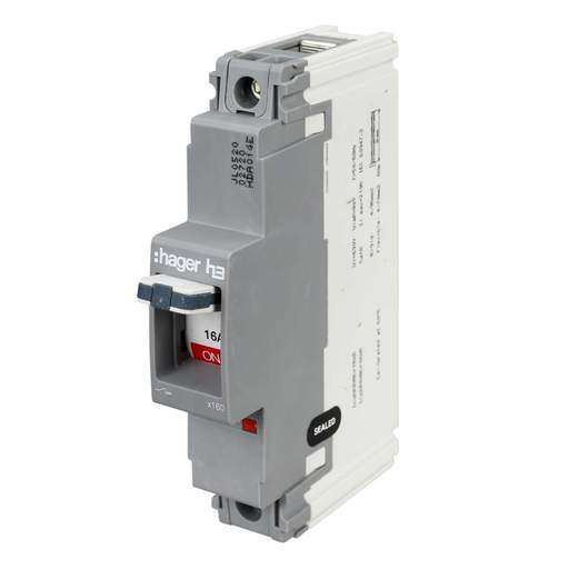 Hager 16A Single Pole 18kA H3 MCCB (HDA014E) | CEF