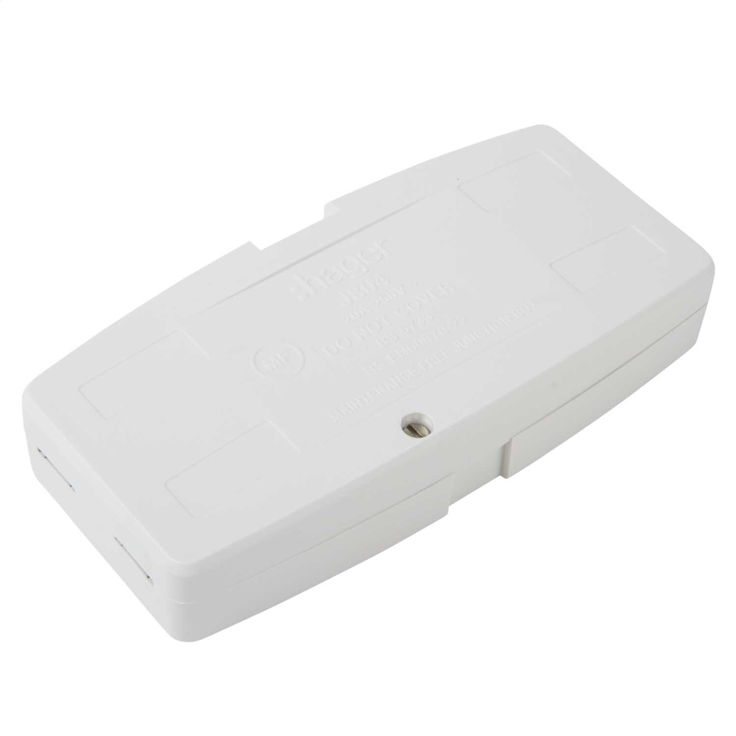 Hager Ashley 20A 4 Terminal 17th Edition Junction Box White (J804) | CEF