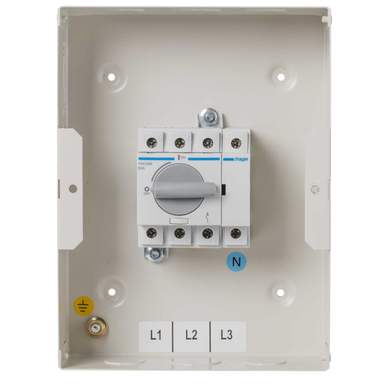Hager 63A TP+N Metal Isolator Switch Disconnector (JAB406B) | CEF