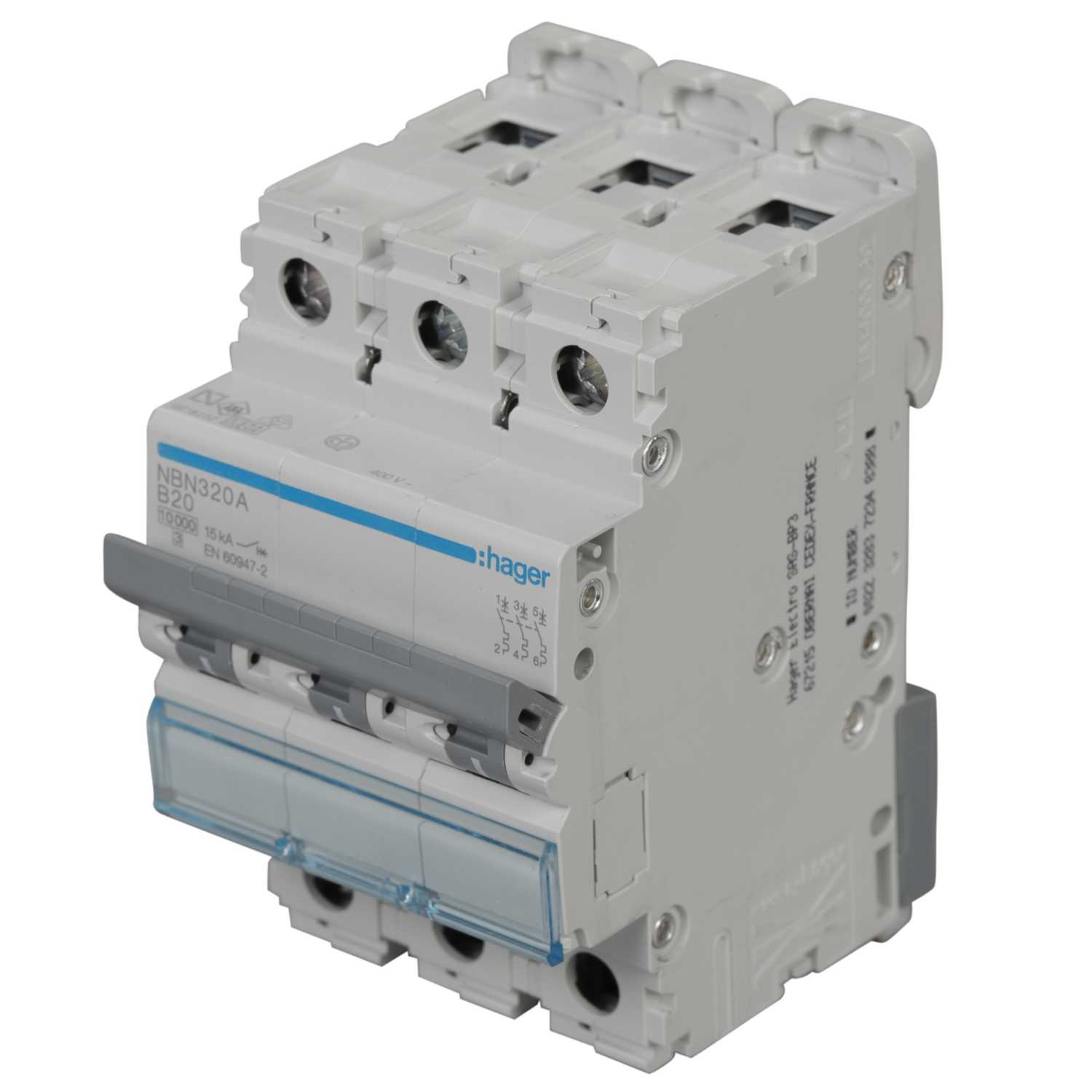 Hager 25A Triple Pole 10kA B Curve MCB (NBN325A) | CEF