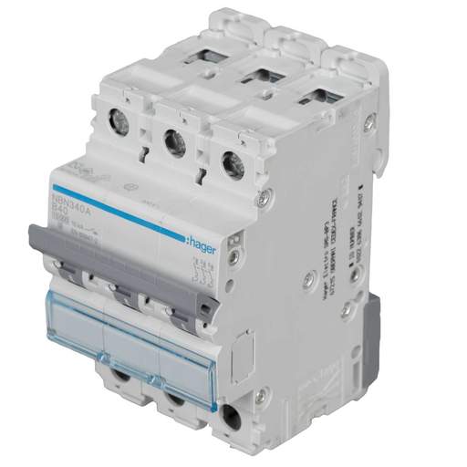 Hager 40A Triple Pole 10kA B Curve MCB (NBN340A) | CEF