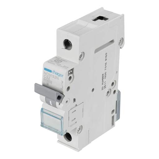 Hager 32A Single Pole 10kA C Curve MCB (NCN132N) | CEF