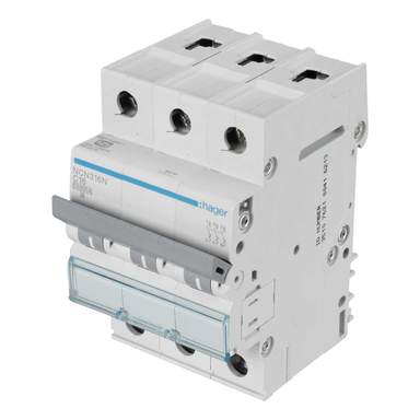 Hager 16A Triple Pole 10kA C Curve MCB (NCN316N) | CEF
