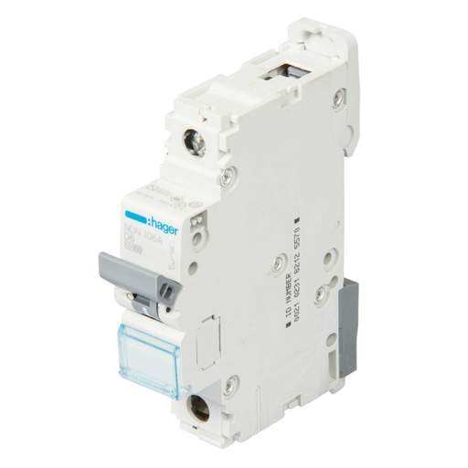 Hager 6A Single Pole 10kA D Curve MCB (NDN106A) | CEF