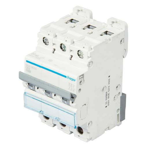 Hager 63A Triple Pole 10kA D Curve MCB (NDN363A) | CEF