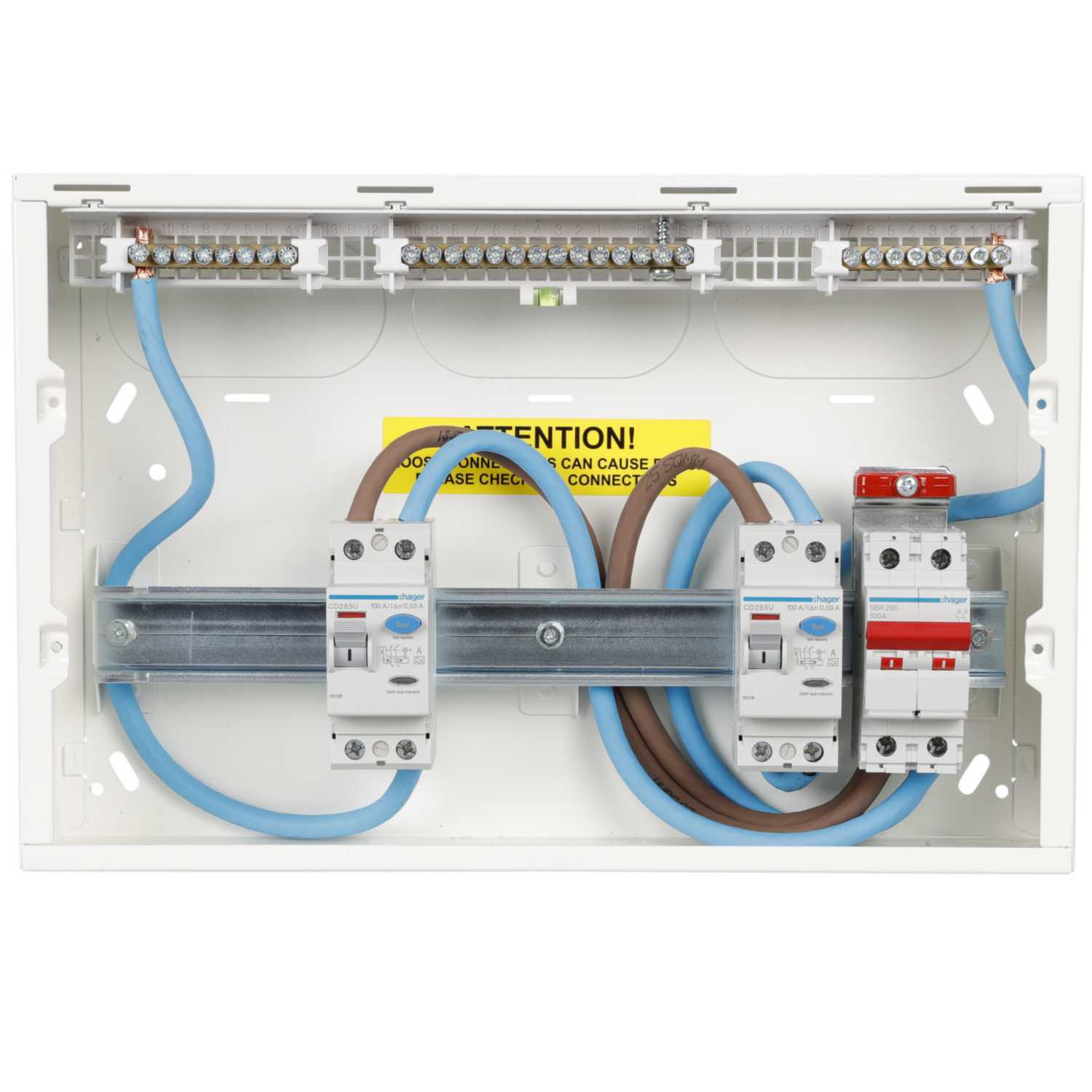 Hager 10 Way Dual 100A RCD Configurable Metal Clad Consumer Unit with ...