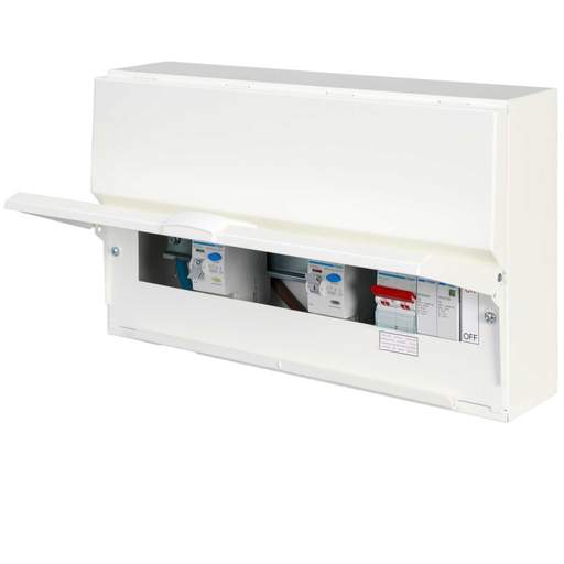 Hager 10 Way Dual 100A RCD High Integrity Metal Clad Consumer Unit with ...