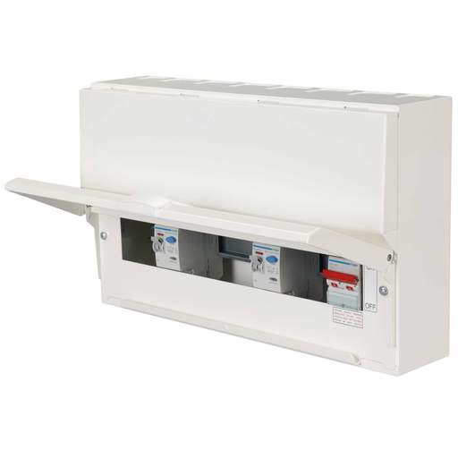 Hager 12 Way Dual 100A RCD High Integrity Metal Clad Consumer Unit with ...