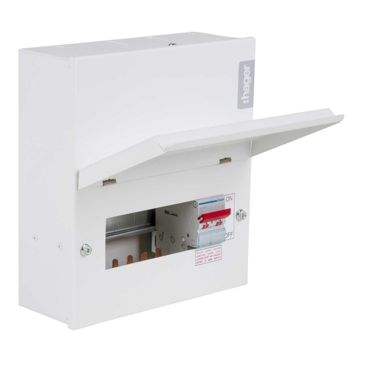 Hager 6 Way 100A Isolator Incomer Metal Clad Consumer Unit (VML106) | CEF
