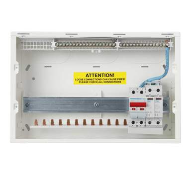 Hager 12 Way 100A Isolator Incomer Metal Clad Consumer Unit with Type 2 ...