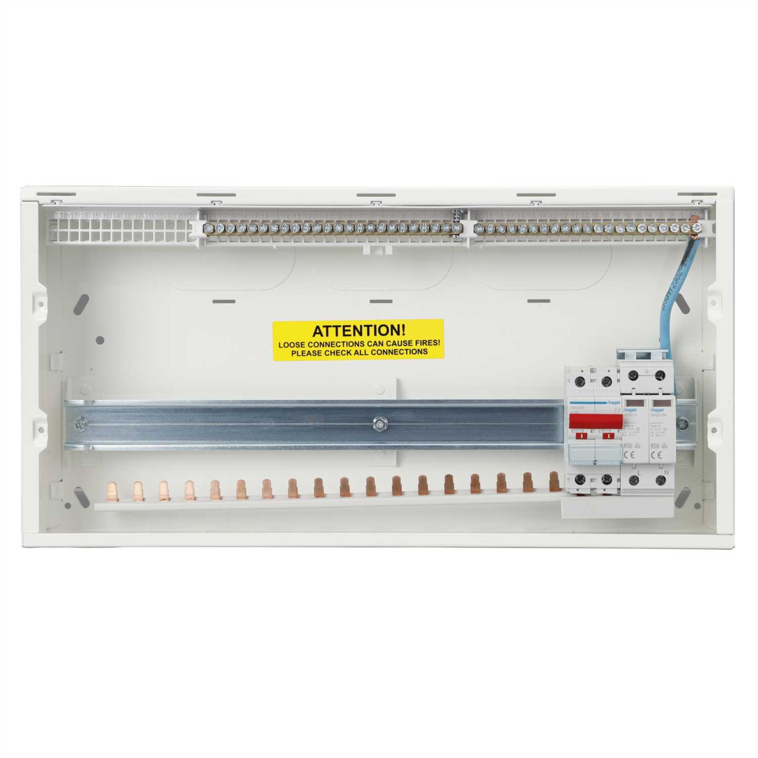 Hager 18 Way 100A Isolator Incomer Metal Clad Consumer Unit with Type 2 ...