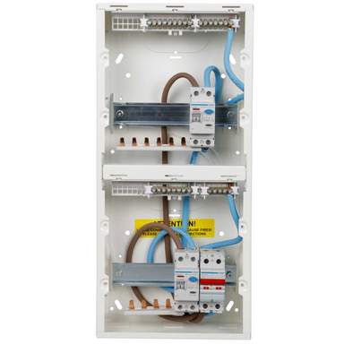 Hager 4 + 6 Dual Row Dual 100A RCD Split Load Metal Clad Consumer Unit ...