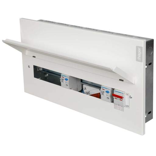 Hager 16 Way Dual RCD High Integrity Flush Metal Clad Consumer Unit ...