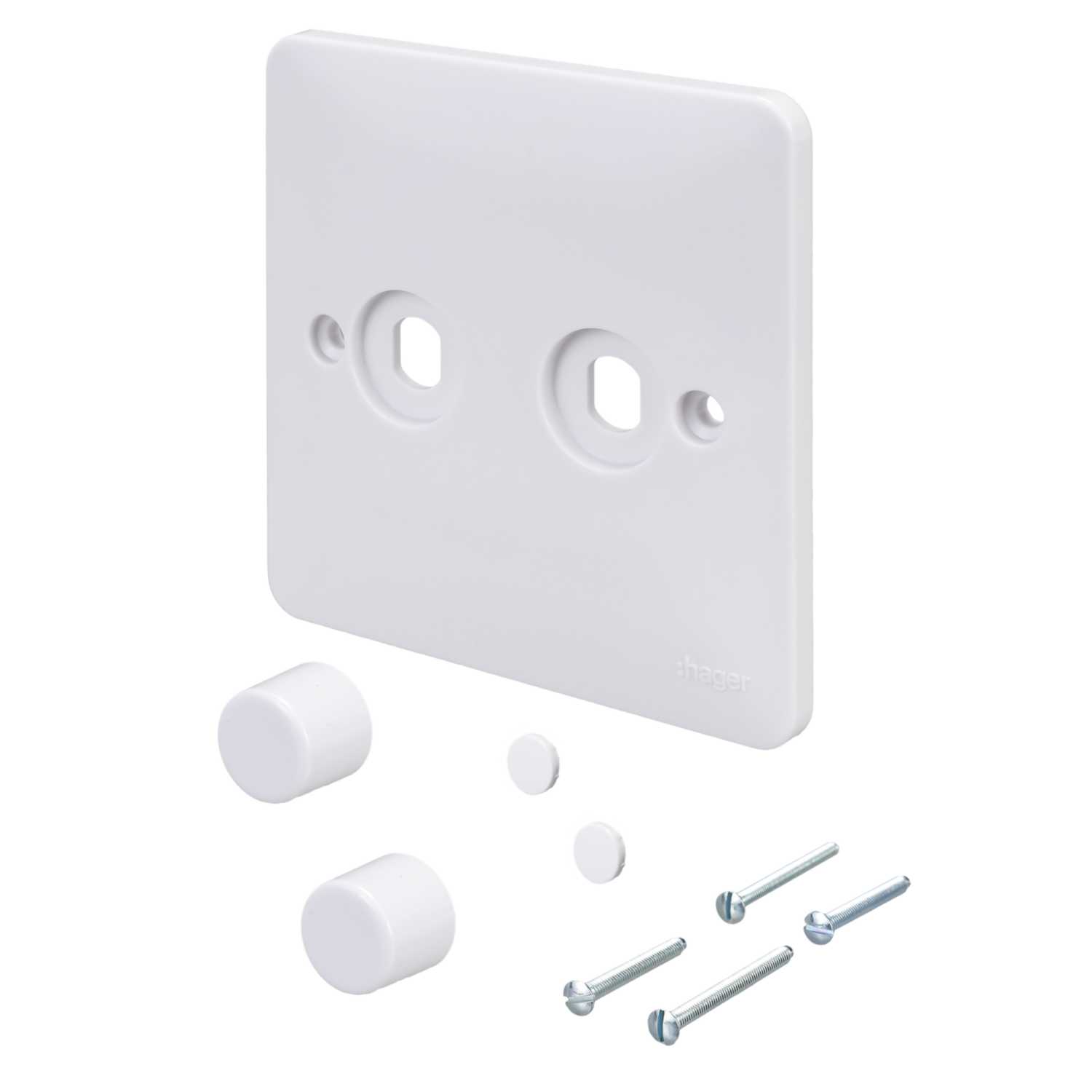 Hager Sollysta 2 Gang Rotary Dimmer Switch Plate Kit White (WMDRP2KIT ...