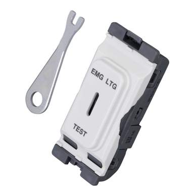 Hager Sollysta 20A Double Pole Grid Key Switch marked Emergency ...