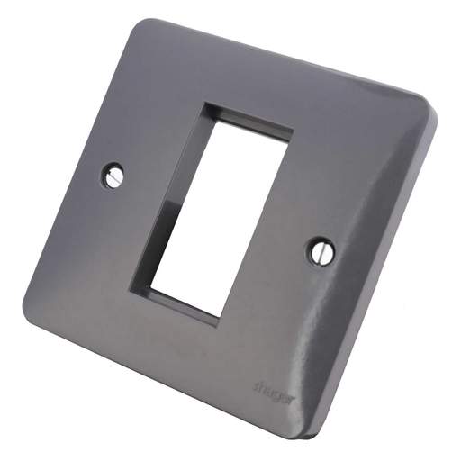 Hager Sollysta 1 Gang 1 Euro Module Front Plate Part M Grey (WMP1EUG) | CEF