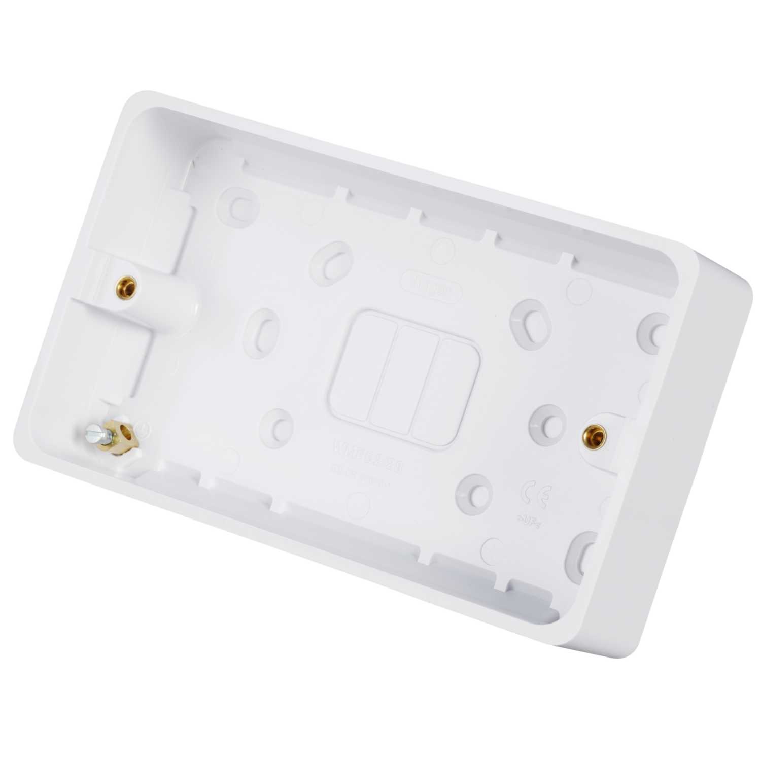Hager Sollysta 2 Gang 28mm Pattress Back Box White (WMPB2/28) | CEF