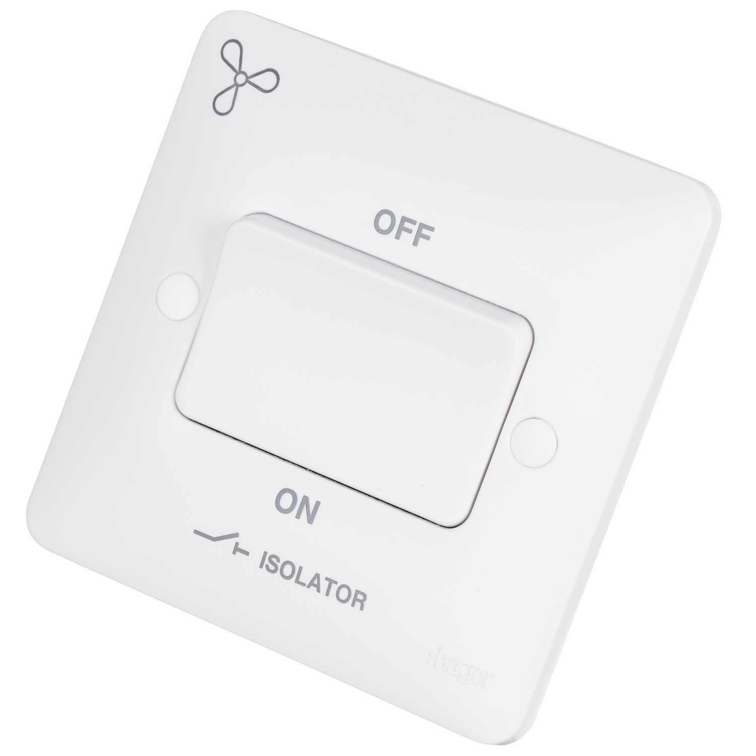 Hager Sollysta 10A Triple Pole Fan Isolator Switch with Fan Symbol ...