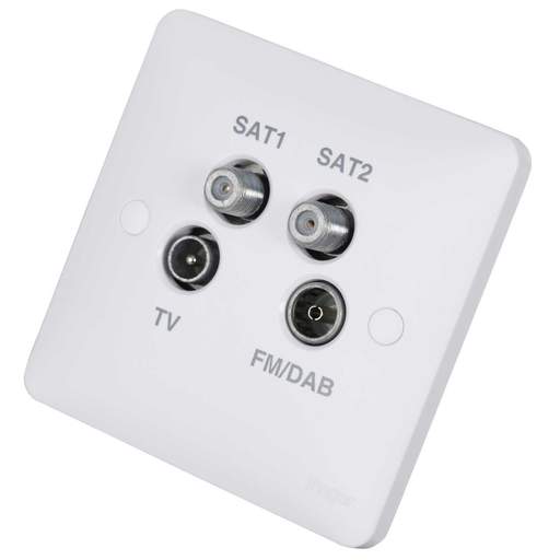 Hager Sollysta 1 Gang Quadplexer Coaxial FM / DAB and Twin Satellite ...