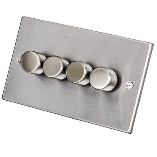 Hamilton 400W 4 Gang 2 Way Dimmer Satin Steel (744X40) | CEF