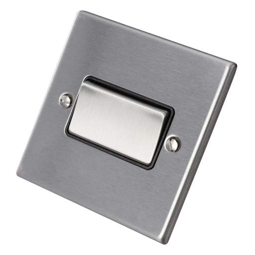Hamilton 10A Triple Pole Fan Isolator Switch Black Insert Satin Steel ...