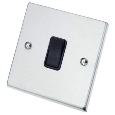 Hamilton 1 Gang Intermediate Switch Black Insert Satin Chrome (76R31BL ...