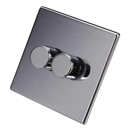 Hamilton 250W 2 Gang 2 Way LED Trailing/Leading Edge Dimmer Screwless ...