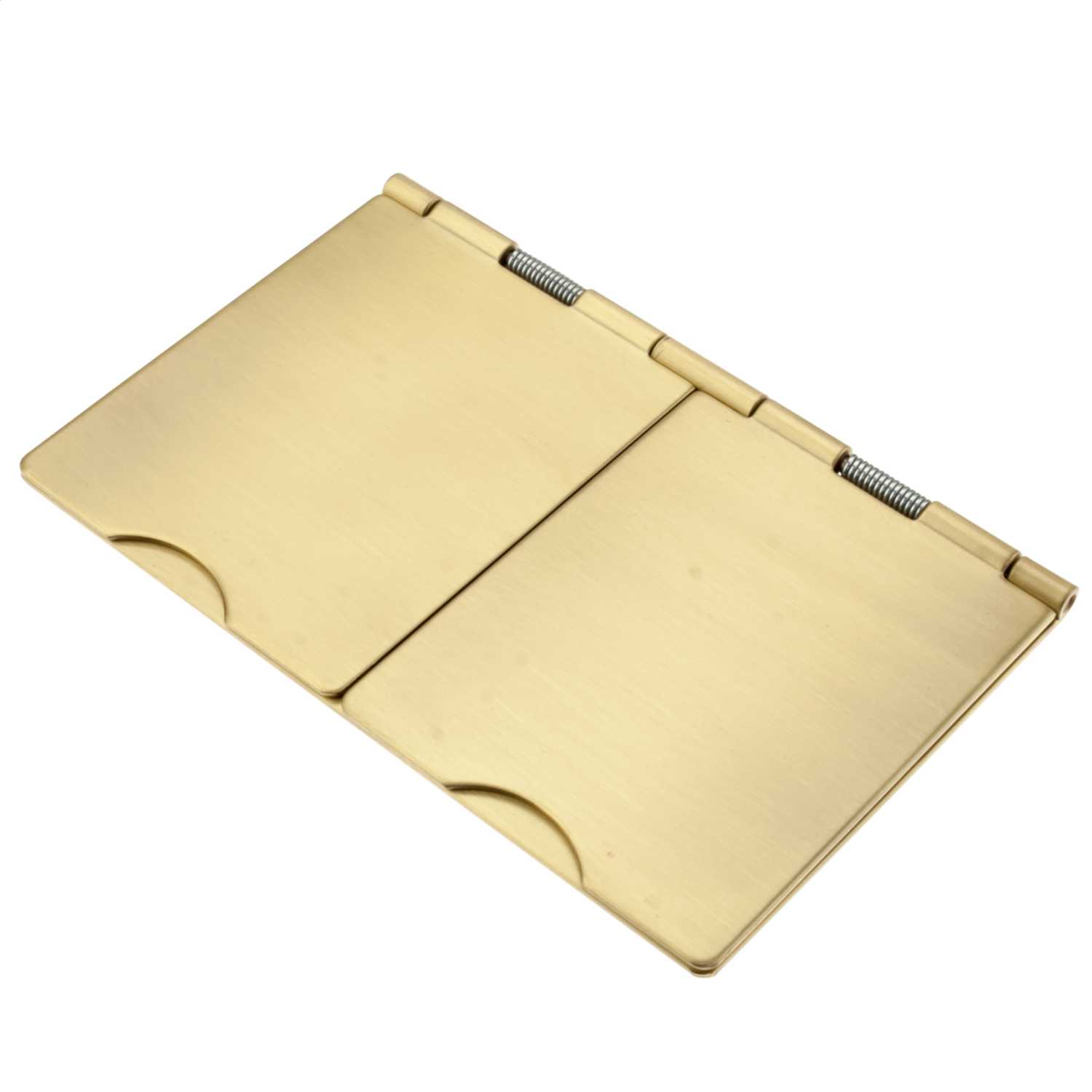 Hamilton 13A 2 Gang Unswitched Floor Socket White Insert Satin Brass ...