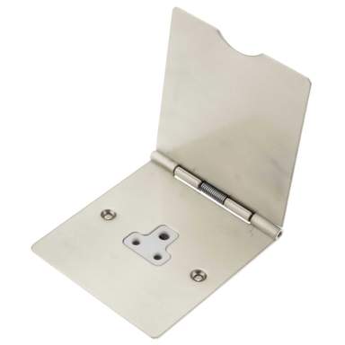 Hamilton 2A 1 Gang Unswitched Floor Socket White Insert Satin Chrome ...