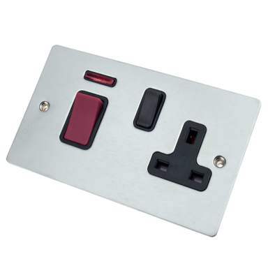 Hamilton Sheer 45A DP Cooker Control Unit with Neon Black Insert Satin ...