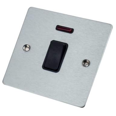 Hamilton Sheer 20A DP Switch with Neon Black Insert Satin Chrome ...