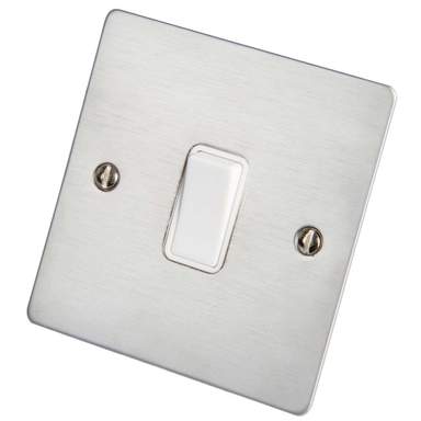 Hamilton Sheer 10A 1 Gang 2 Way Light Switch White Insert Satin Chrome ...