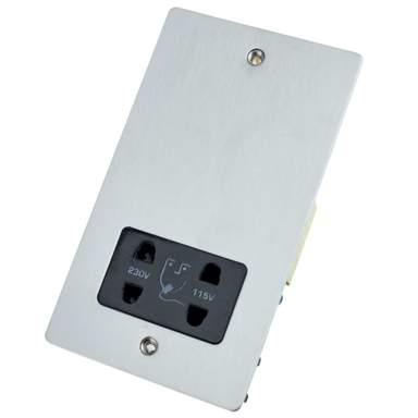 Hamilton Sheer Dual Voltage Shaver Socket Black Insert Satin Chrome ...