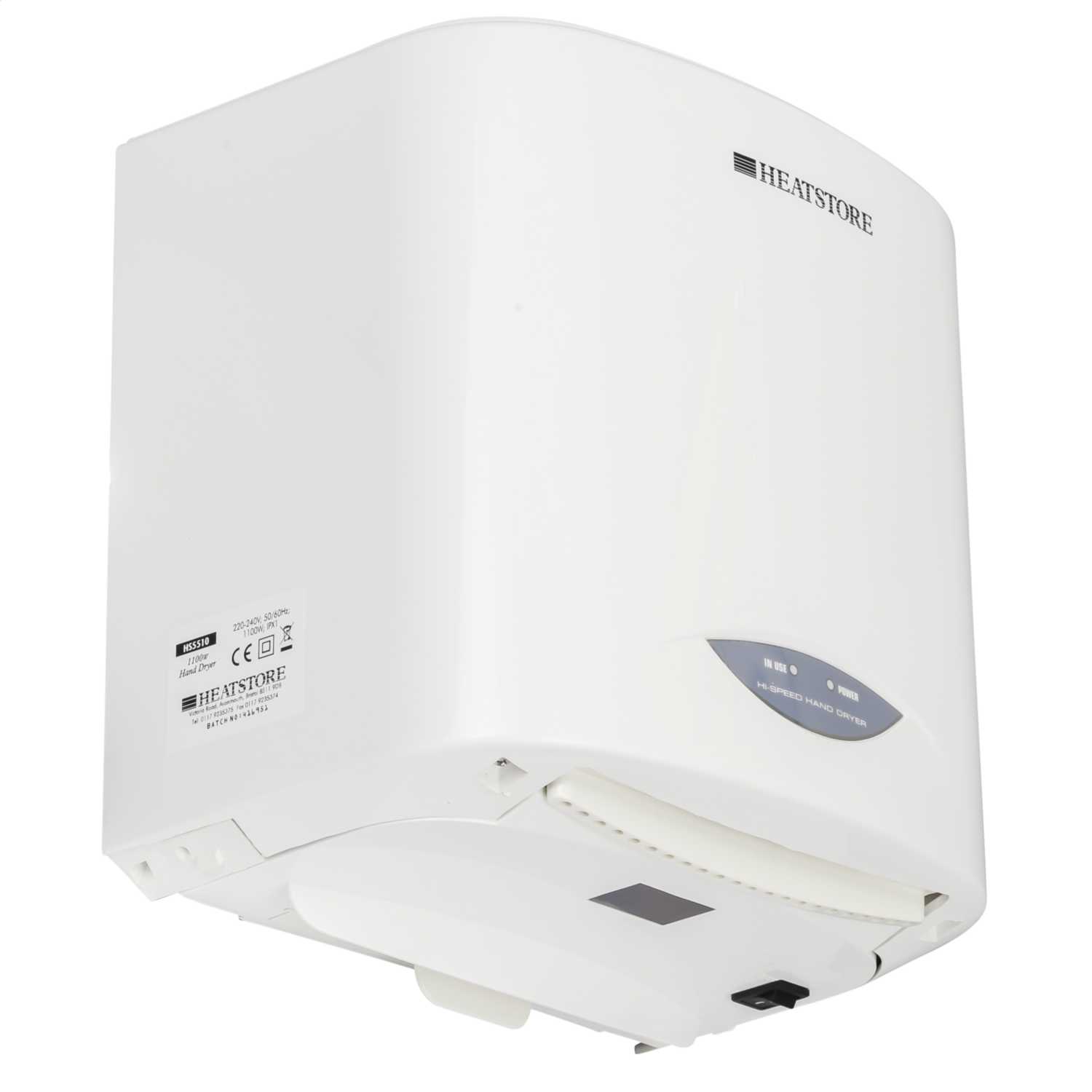 Heatstore 1.1kW High Speed Hand Dryer White (HS5510) | CEF