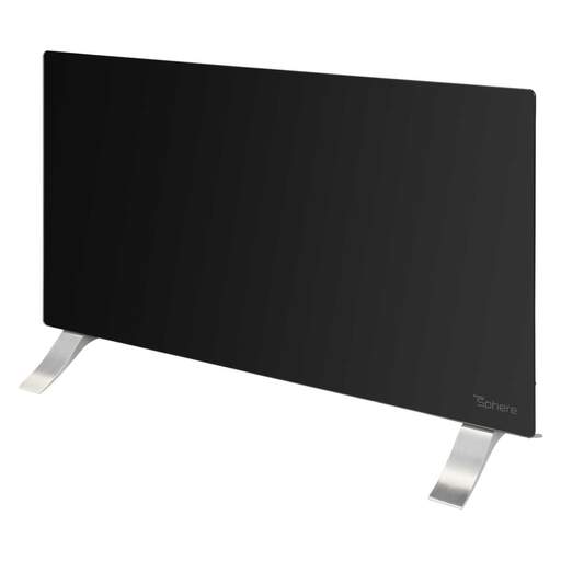 ThermoSphere 2kW Glass Flat Panel Heater Black (TSGFR-2000-B) | CEF