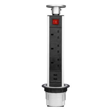 Hispec Voyager 3 x 13A Pop Up Tower Sockets with Twin USB Outlets ...