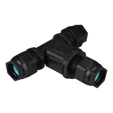 Hylec 32A Tee 3 Pole Cable Connector IP68 Black (THB.390.C1A-W) | CEF