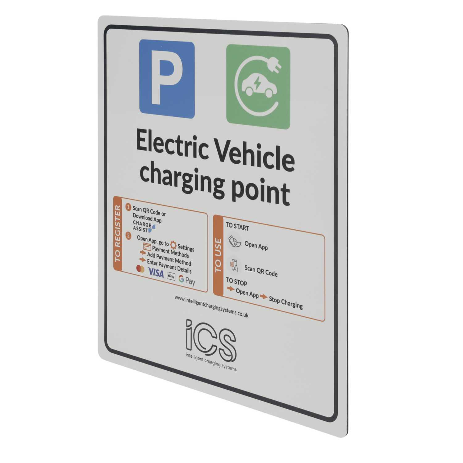 ICS 467mm x 400mm Public Use Barrier Mount Reflective EV Charge Point ...