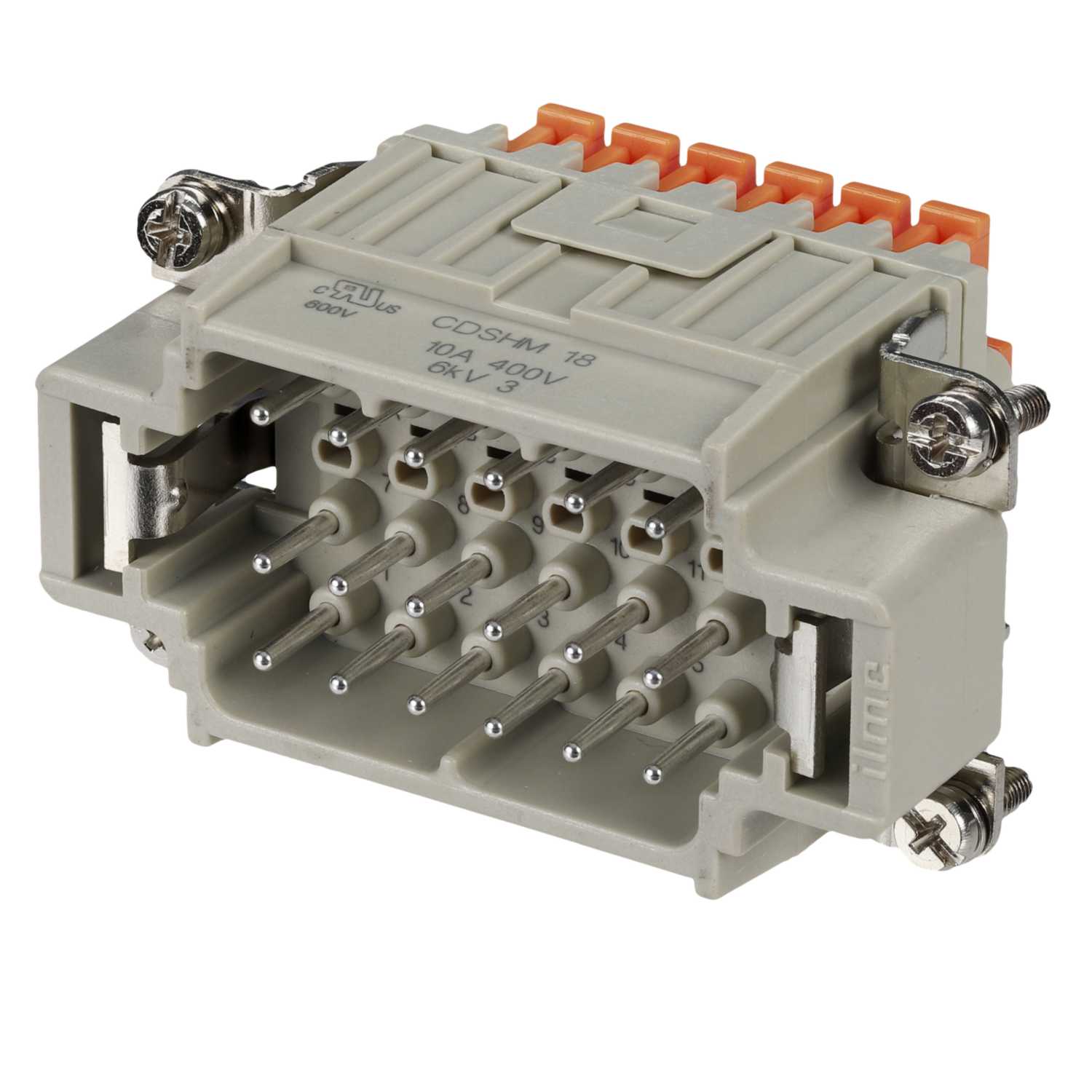 Ilme 10A 18 Pole + E Male Insert Spring Terminal Connector (CDSHM18) | CEF