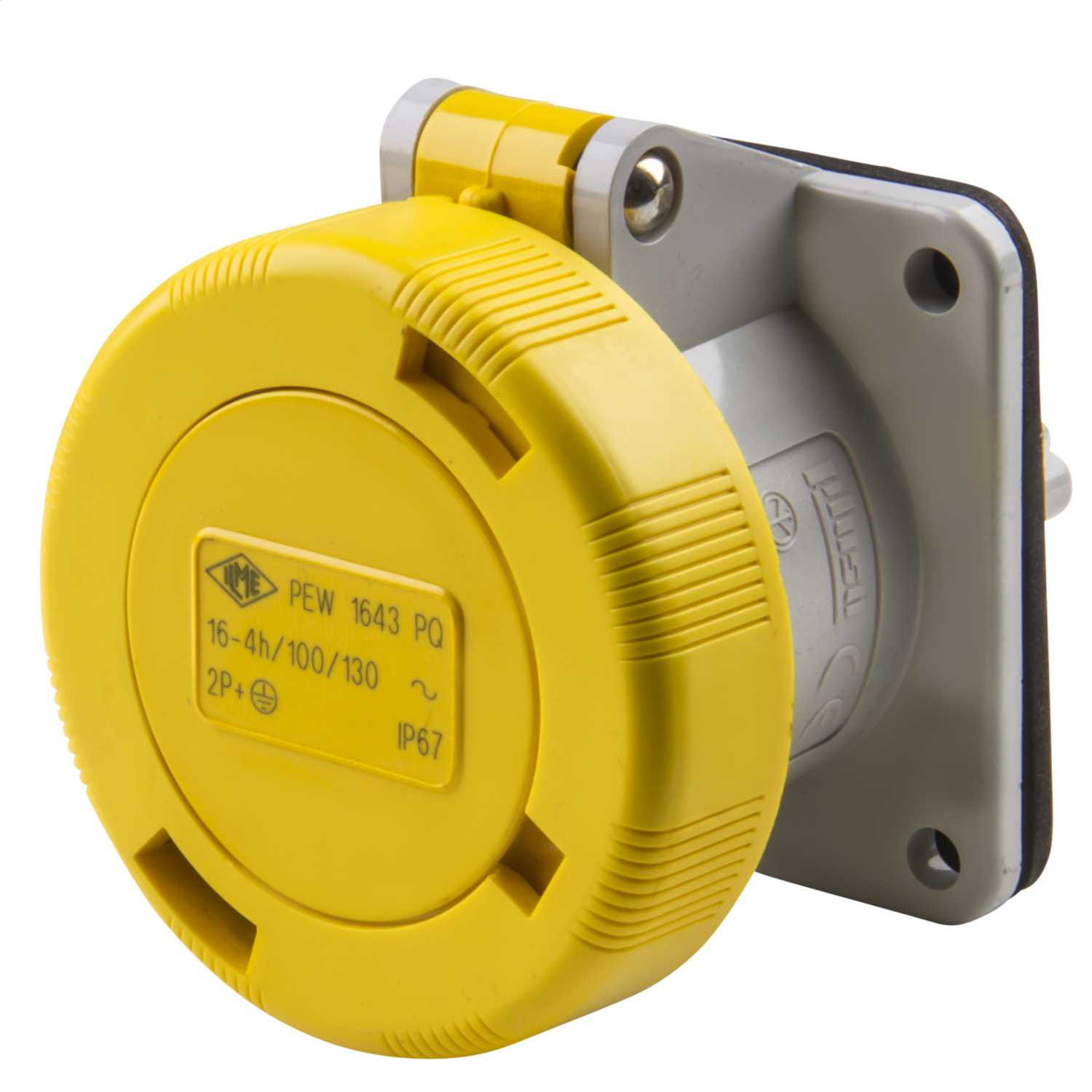 Ilme 16A 2P+E 110V Panel Mounted Socket IP67 (PEW1643PQ) | CEF