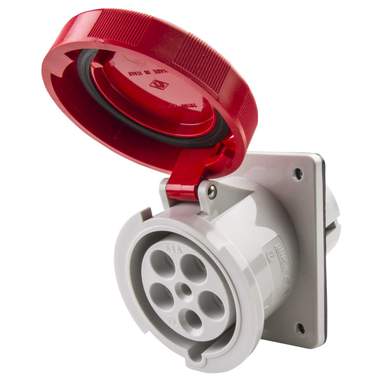Ilme 63A 3P+N+E 415V Angled Panel Mounted Socket IP67 (PEW6365PI) | CEF